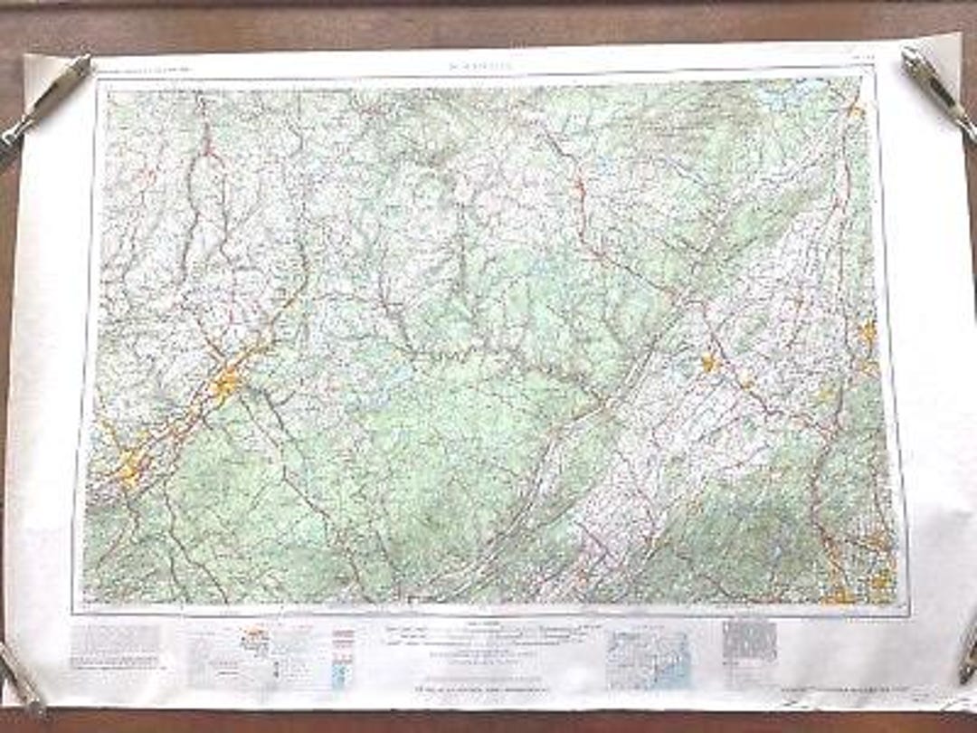 Vintage Scranton, Pa Map 1962 US Geological Society Map, Pa Poconos ...