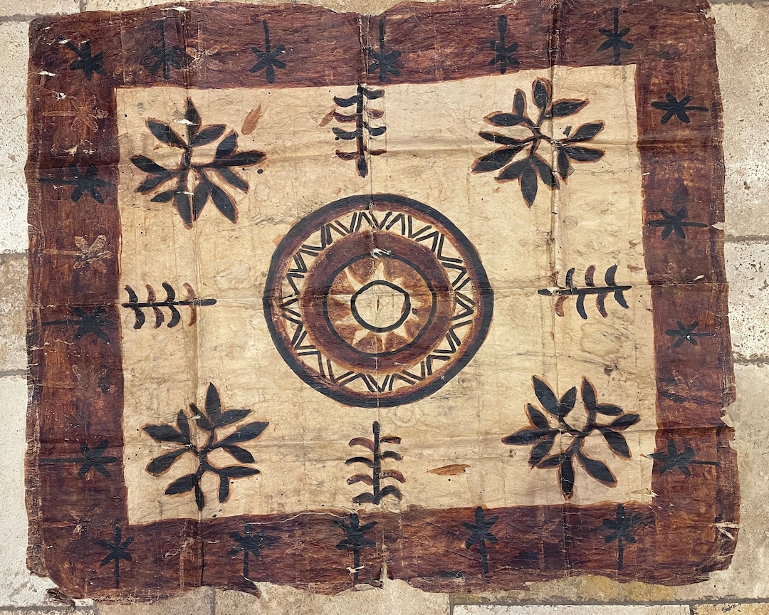 Vintage Polynesian Tapa Bark Cloth Tribal Art Hawaii Fiji Samoa Tahiti ...