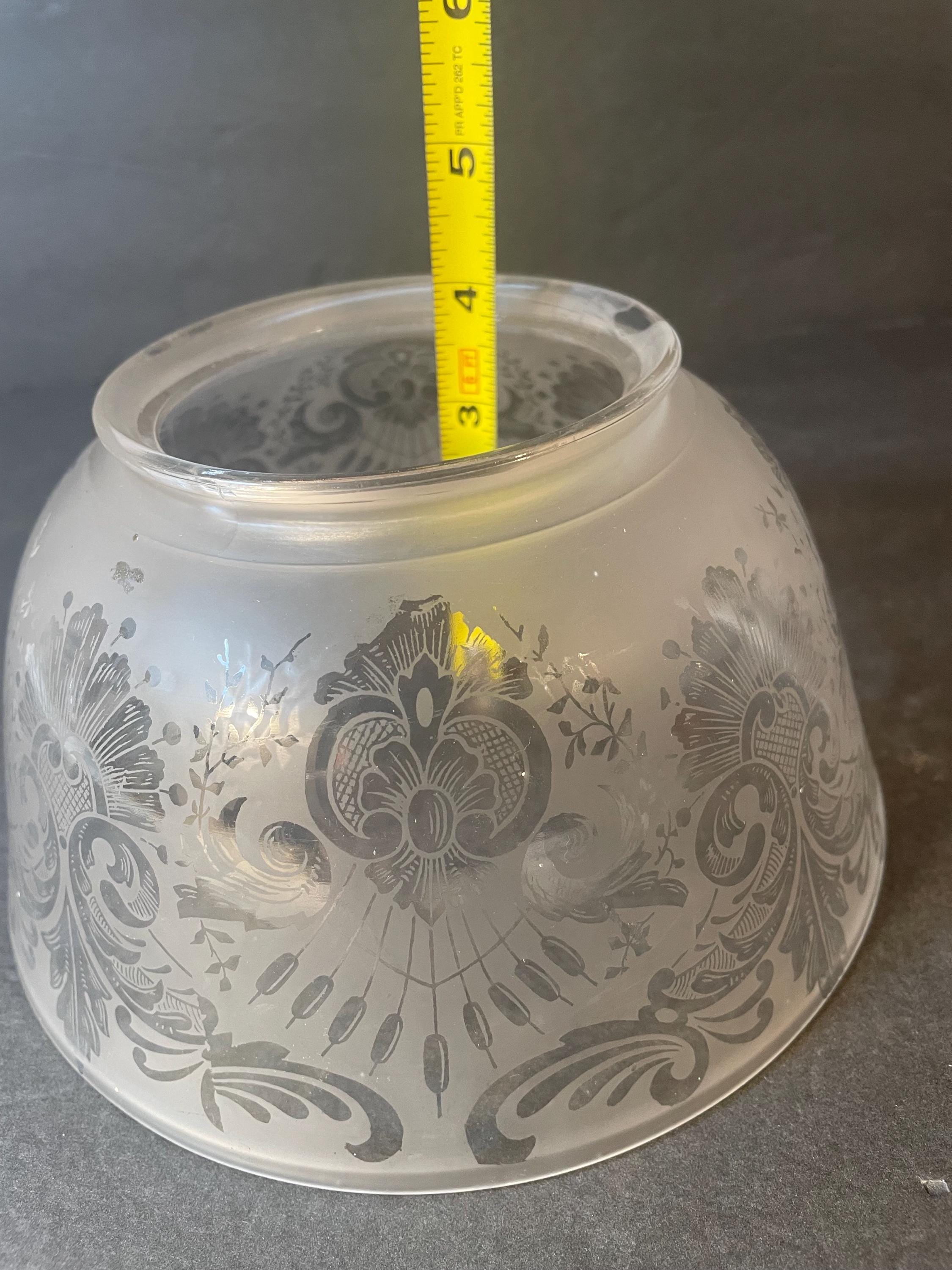 Etched Glass Victorian Lamp Shade Antique Gas Oil Hanging Light Vintage ...