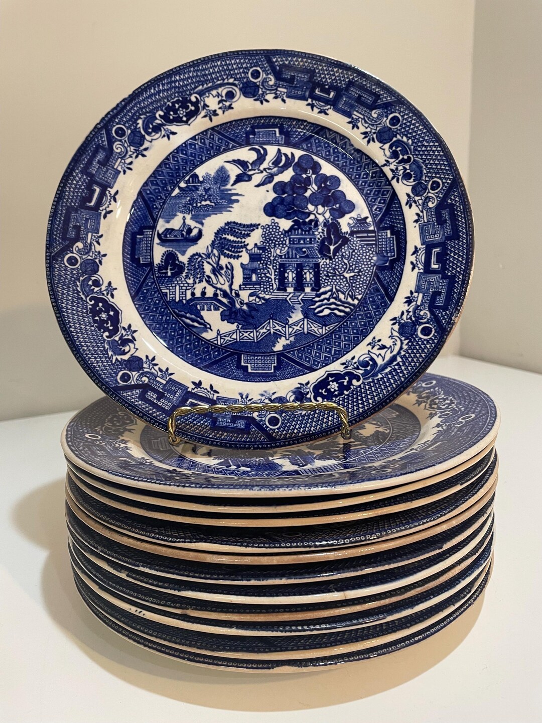Antique Bennett Blue Willow Plate, 9" Blue and White China - Etsy