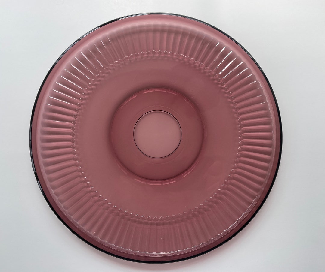 Purple Amethyst Glass Plate Art Glass Scalloped Decorative Serving ...