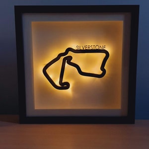 F1 Track, Framed Wall Art, Circuit Collection, LED Illuminating Light ...