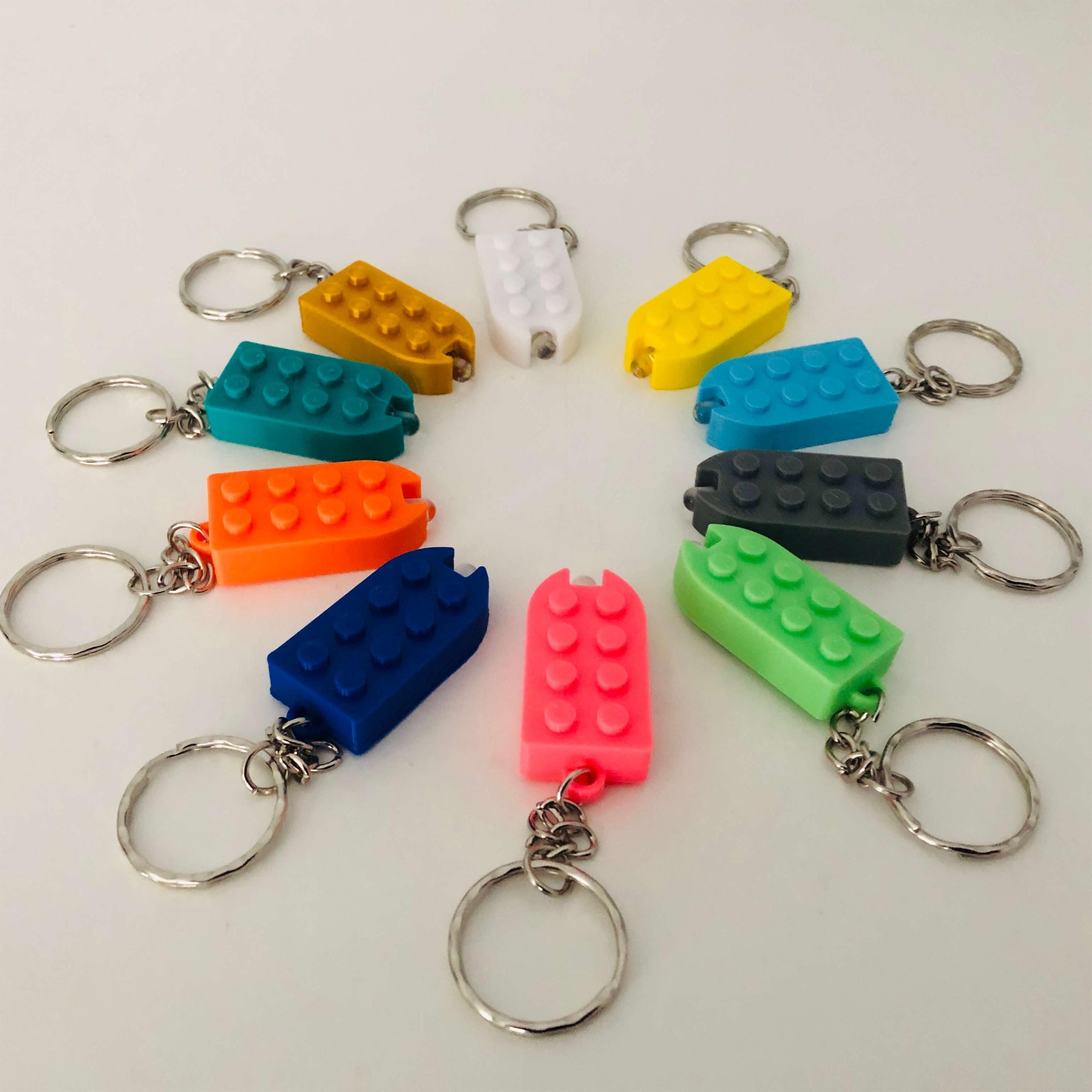 LED Keychain | Building Brick | Block Style Light up Keyring | 2x4 ...