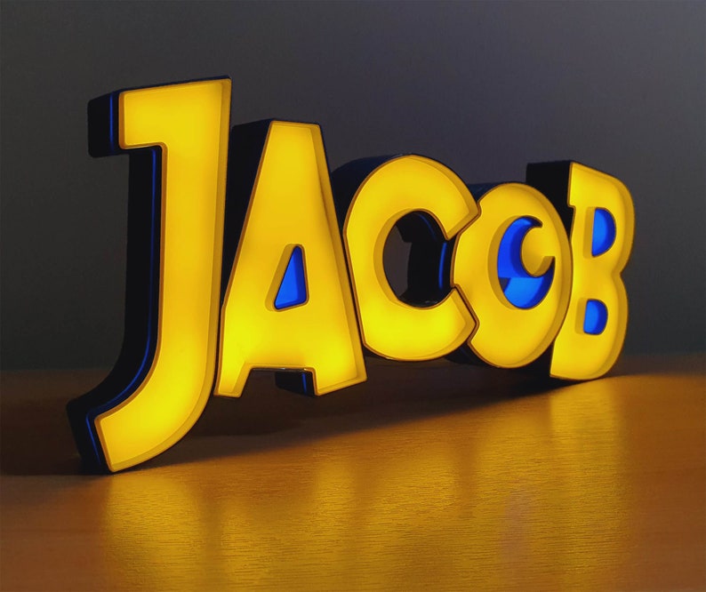 Personalised Pokemon Style LED Name Sign, 3D Night Light, Custom Made ...