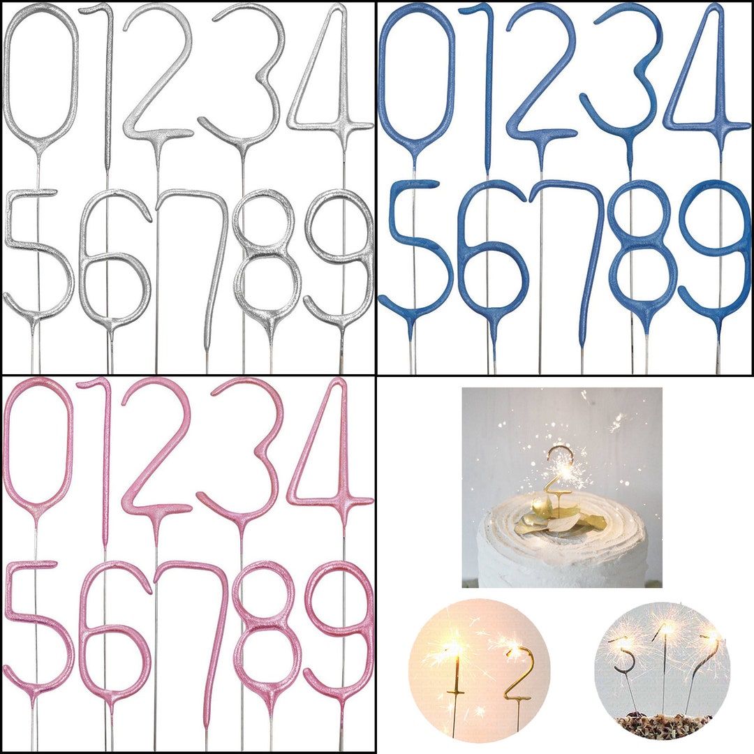 Cake Number Sparklers Cake Topper Party Cake Candle Birthday ...