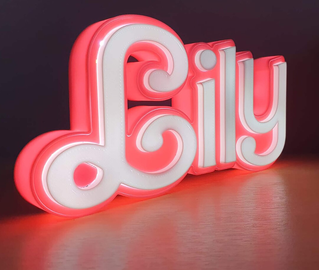 Pink Doll Styled LED Name, Custom Illuminating Light up Your Name ...