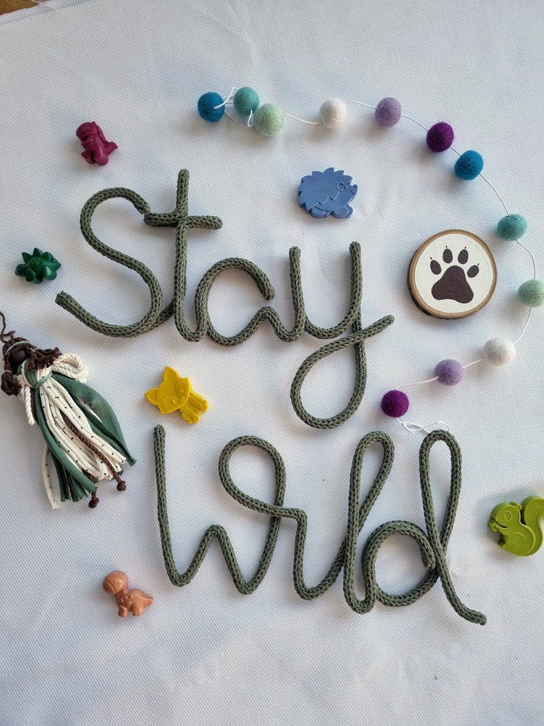 Knitted Word Sign Customisable Words Wire Word Signs | Etsy