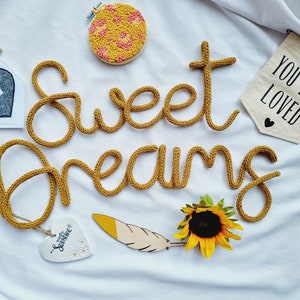 Knitted Word Sign | Customisable Words | Wire Word Signs | Play Sign ...