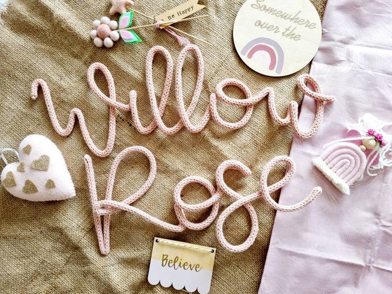 Knitted Name Sign L Name Sign L Kids Room Decor L - Etsy