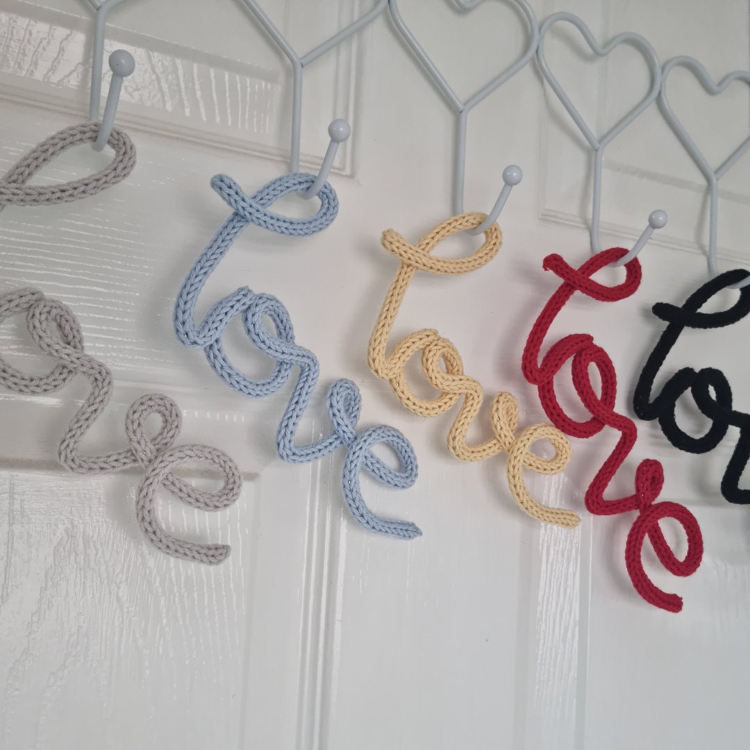 Knitted Word Mini Love Wire Word Wire Writing Love - Etsy UK