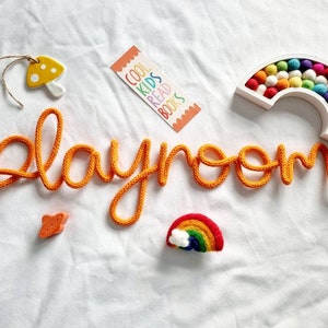 Knitted Word Sign | Customisable Words | Wire Word Signs | Play Sign ...