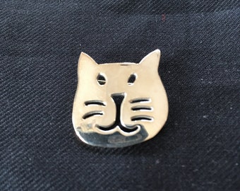 Sterling Cat Pin - Etsy