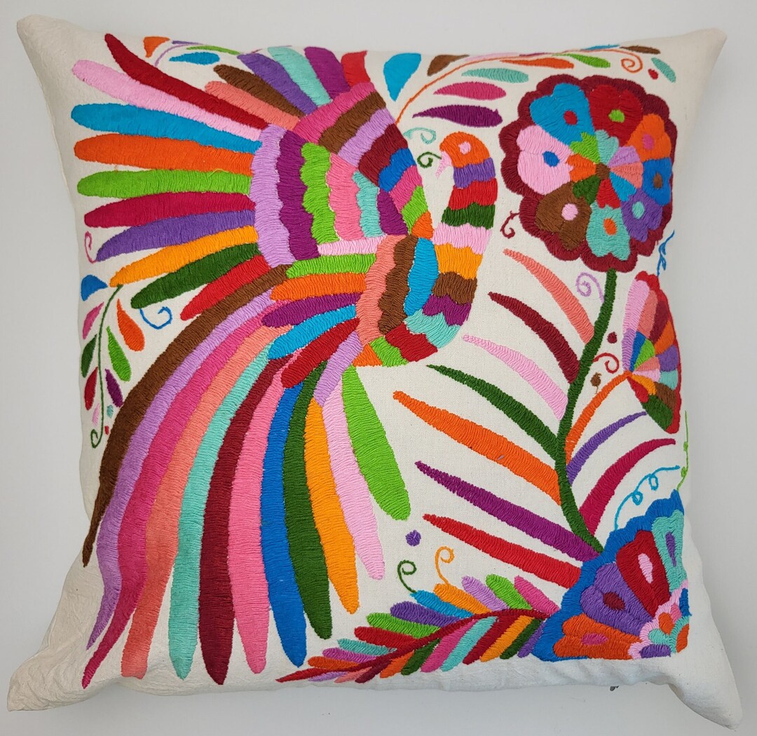 Mexican Hand Embroidered Pillow Cover Otomi Pillow Cover - Etsy