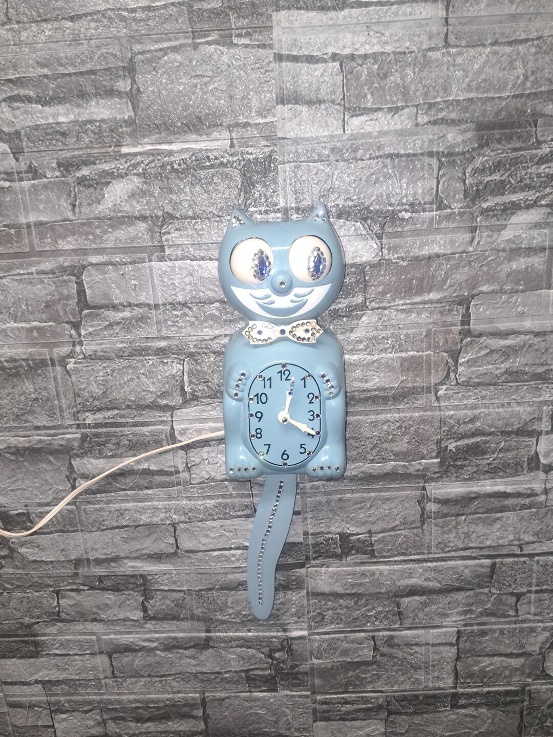 Kit Cat Clock 1960s Electric 110v. Restored. Rare Light Blue Colored ...