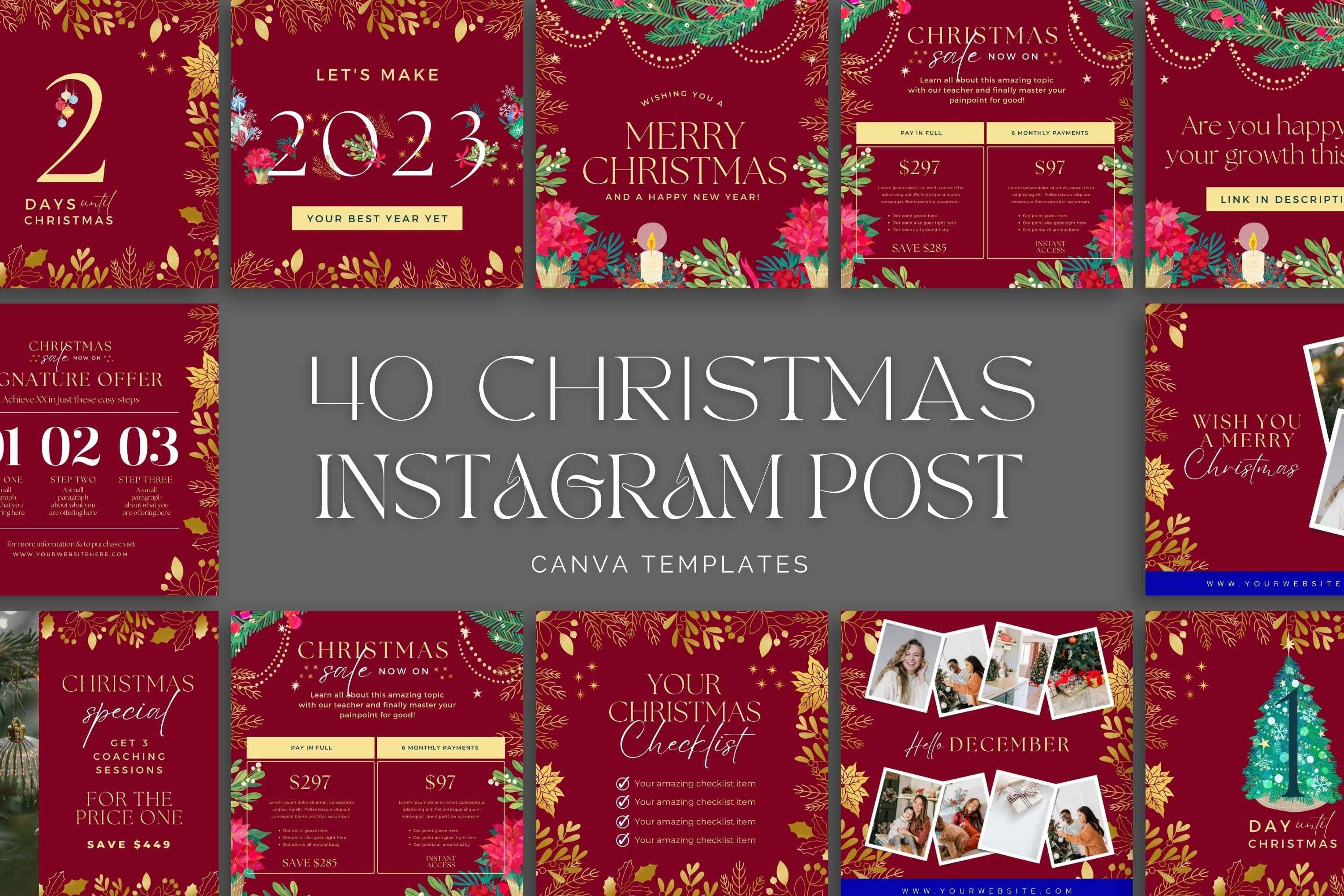 40 Christmas Instagram Post Templates, Canva Instagram Templates for ...