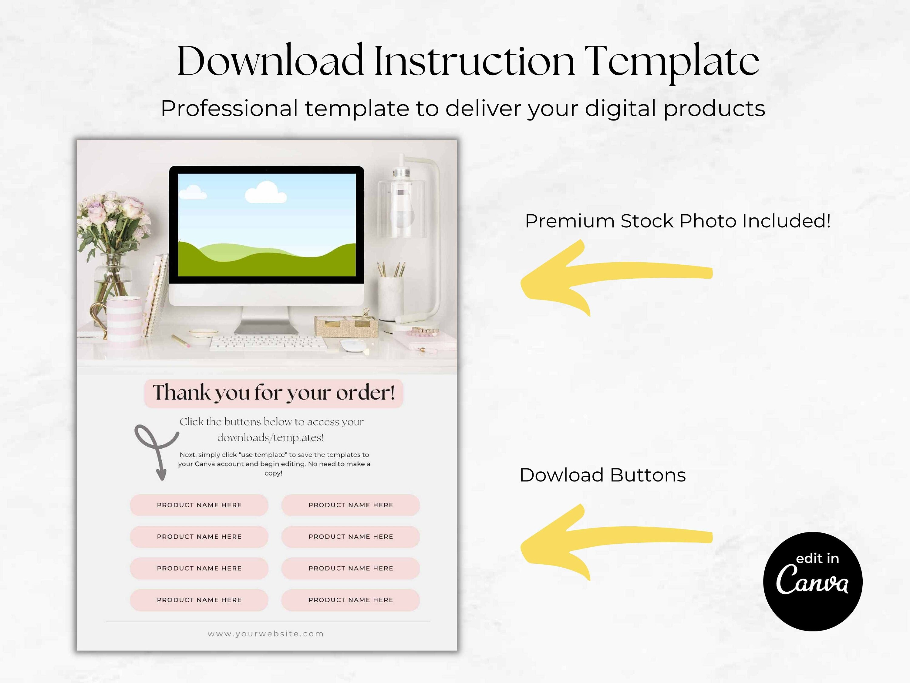 Digital Products Template BUNDLES, Download Instruction Template for ...