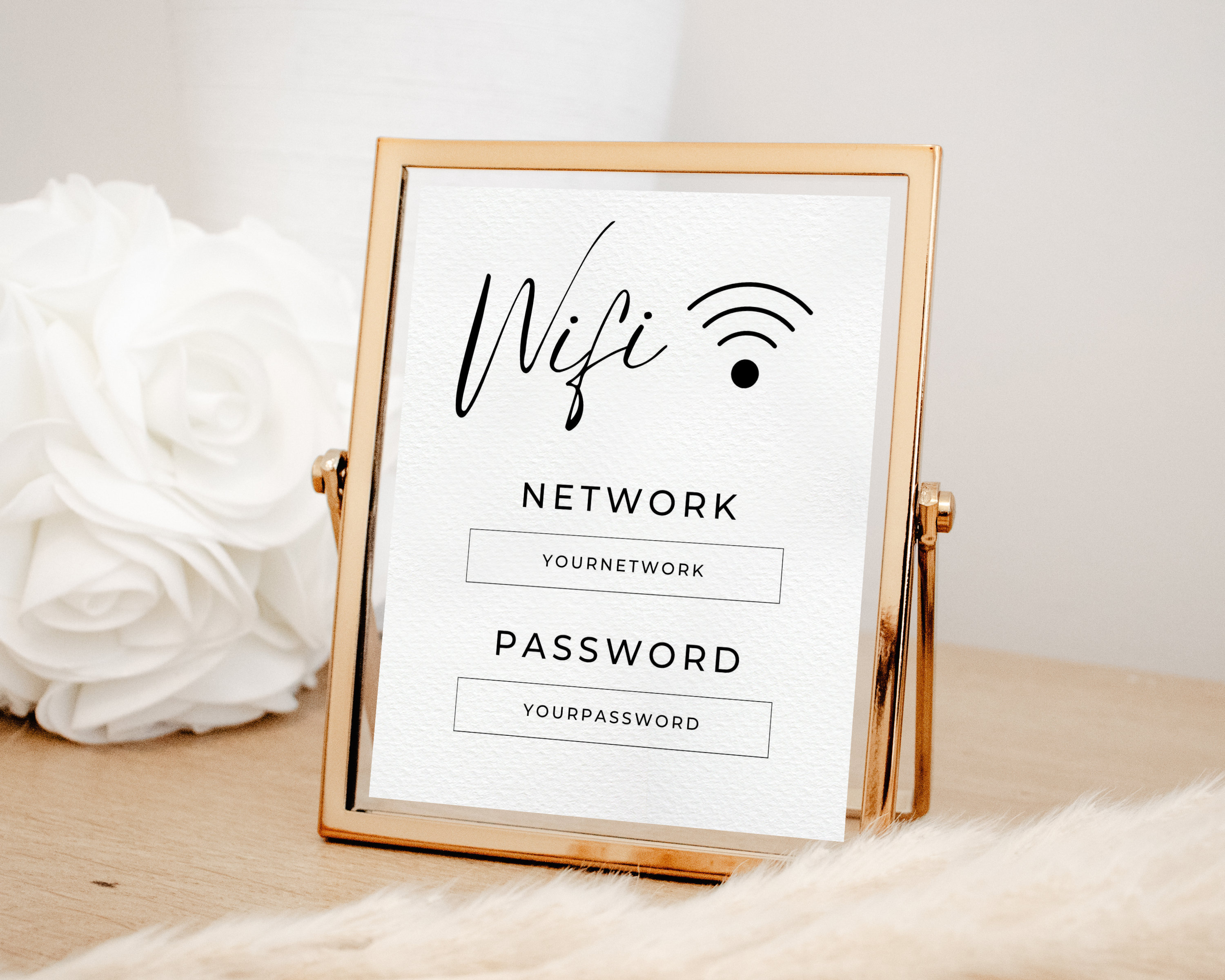 Minimlist Wifi Password Sign Template | Wifi Password Sign Printable ...