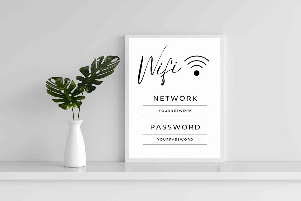 Minimlist Wifi Password Sign Template Wifi Password Sign Printable ...