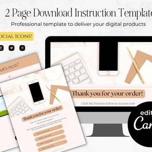 Canva Download Instructions Template, Etsy Digital Product Instructions ...