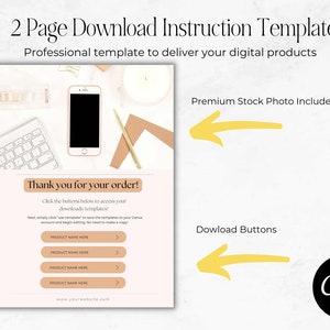 Canva Download Instructions Template, Etsy Digital Product Instructions ...