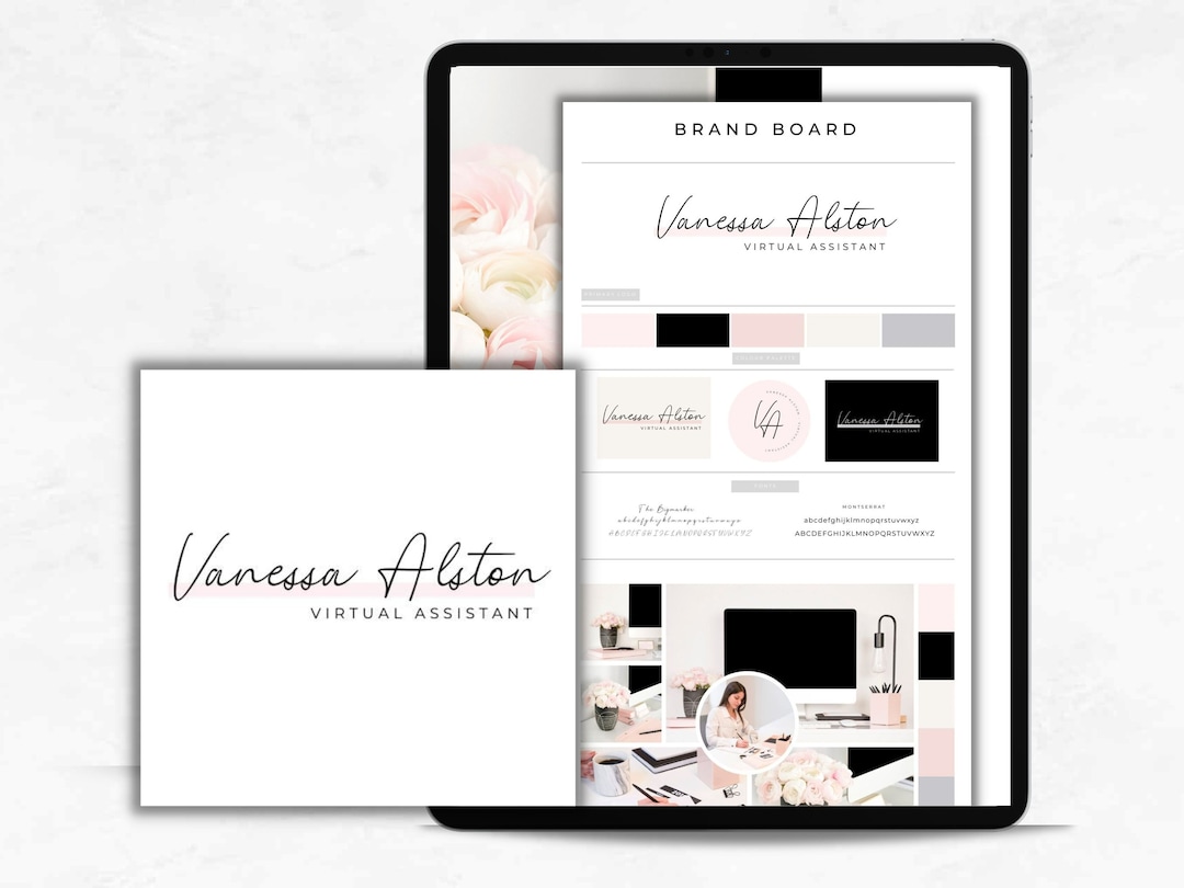 Feminine Pink Branding Kit, Virtual Assistant Branding,brand Kit ...