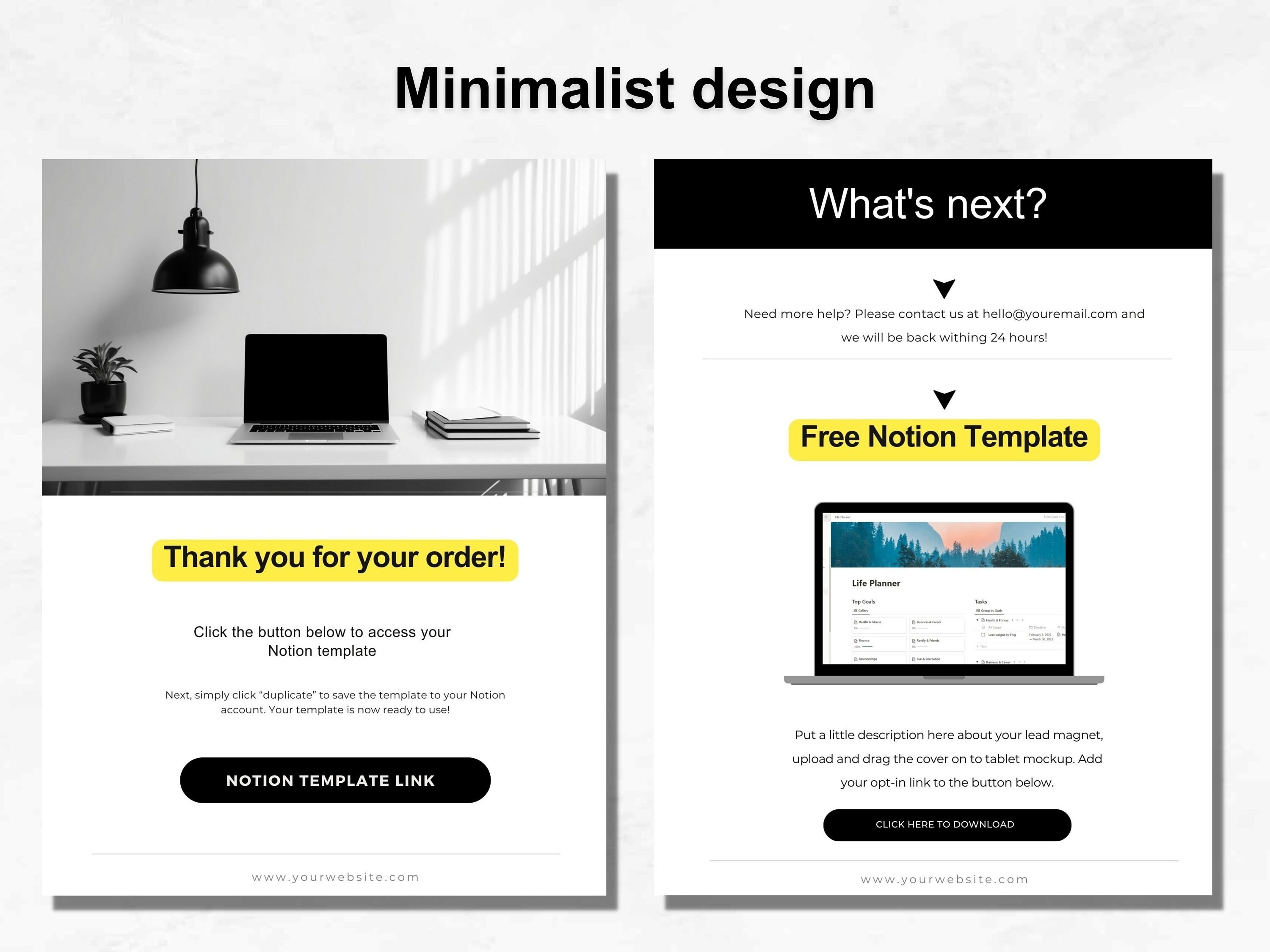 Digital Products Template, Notion Template Delivery Instructions Pdf ...