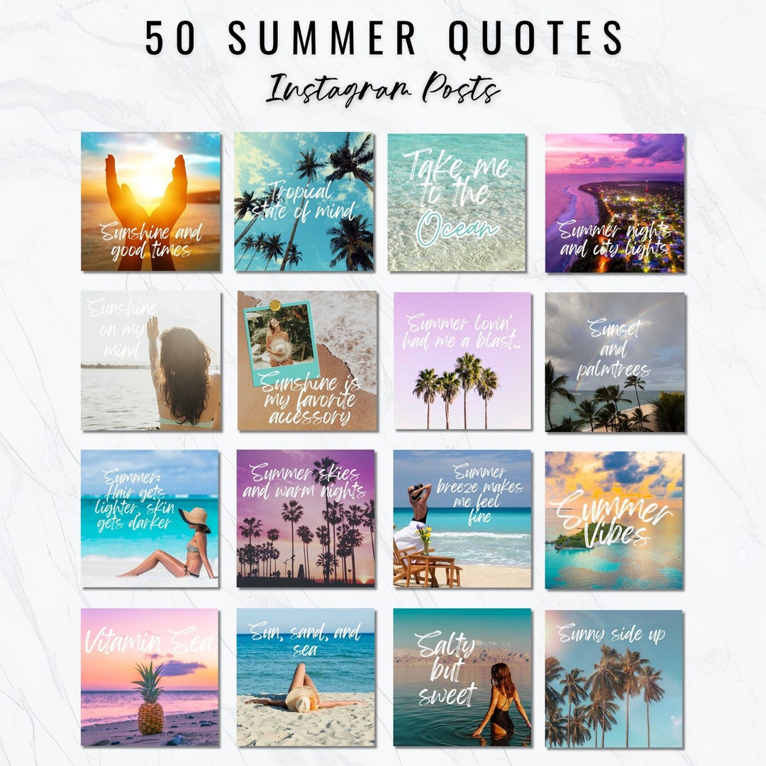 50+ Summer Quotes for Instagram Templates With FREE Summer Captions ...