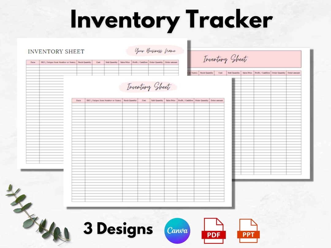 Small Business Inventory Sheet, Inventory Tracker, Product Inventory ...