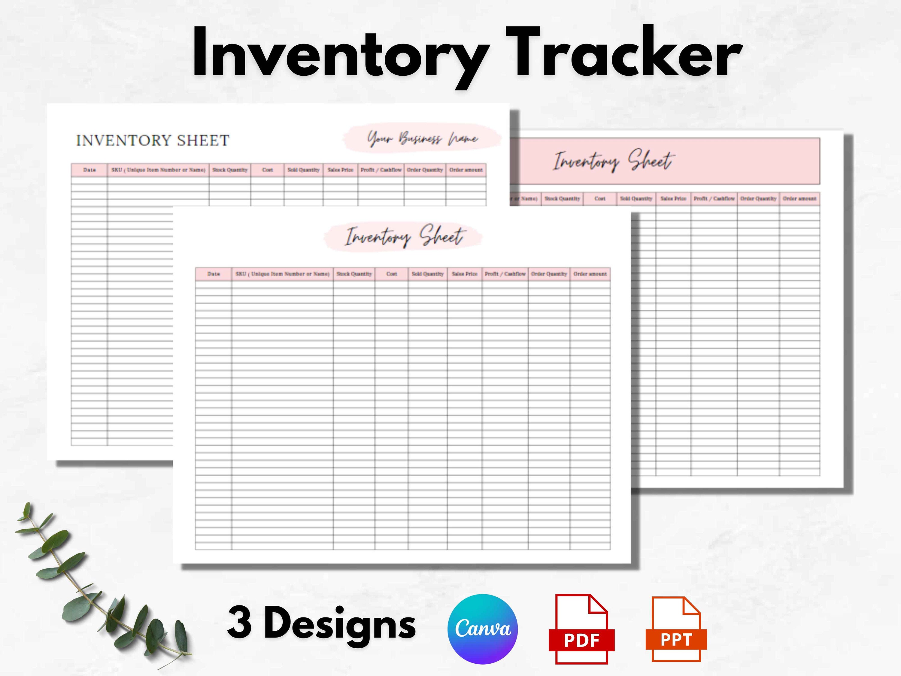 Small Business Inventory Sheet, Inventory Tracker, Product Inventory ...