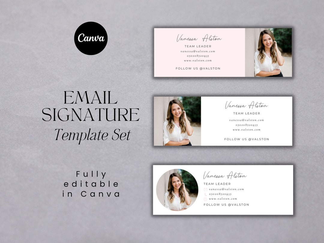 Business Email Signature, Editable Canva Signature Design, Minimalist ...