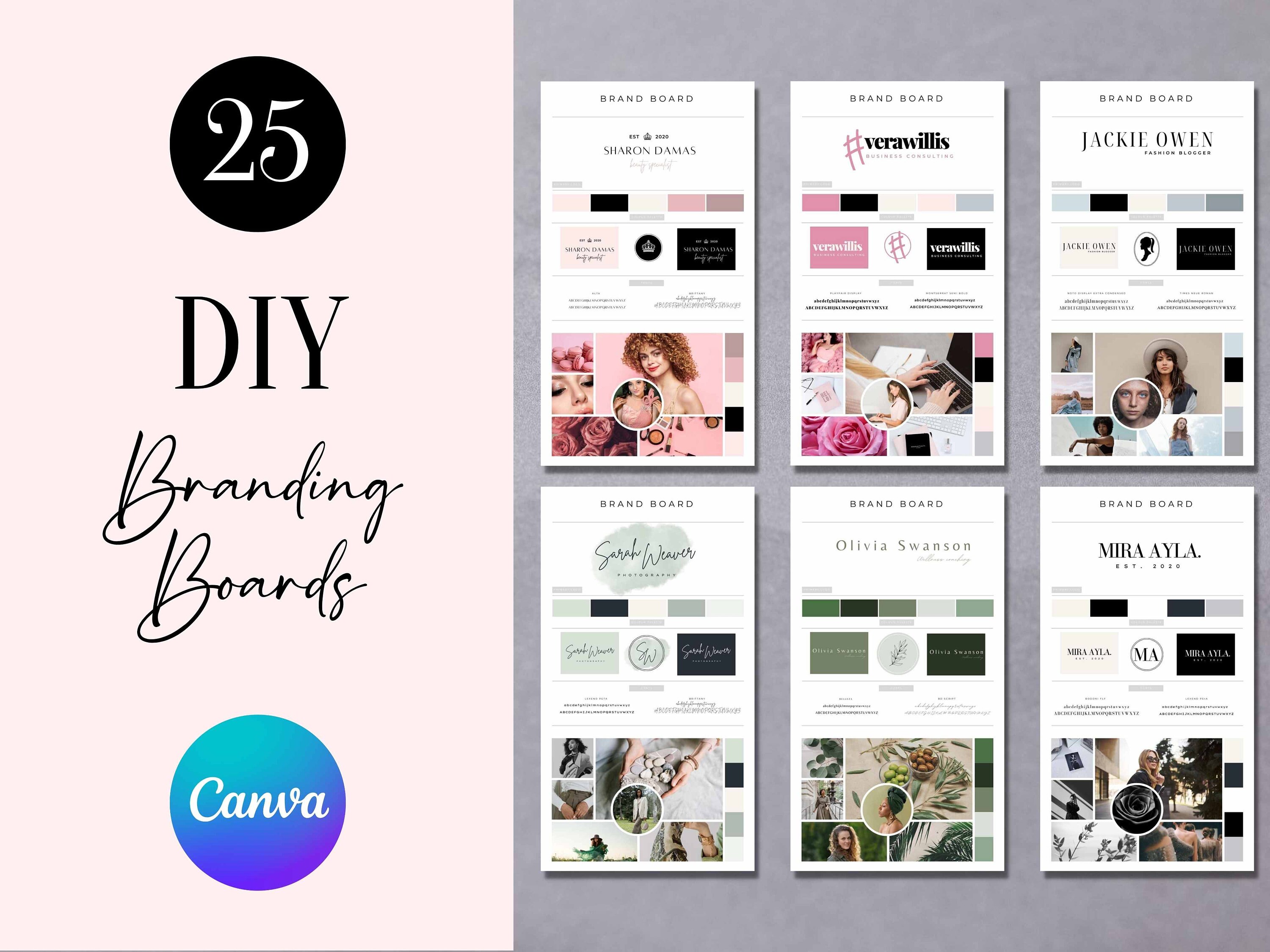 25 DIY Branding Boards, Canva Branding Kit, Personal Branding for ...