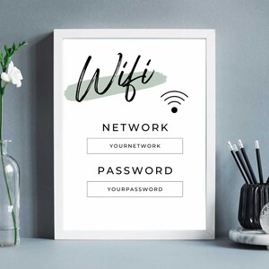 Canva Wifi Password Sign Template | Wifi Password Sign Printable ...