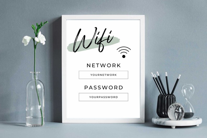 Canva Wifi Password Sign Template | Wifi Password Sign Printable ...