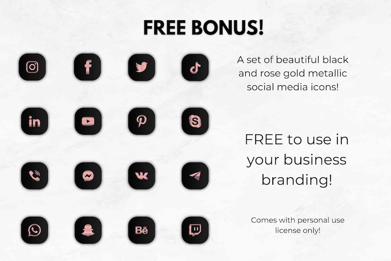 Rose Gold Social Media QR Code Sign Template Small Business - Etsy