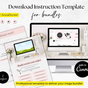 Digital Products Template BUNDLES, Download Instruction Template for ...