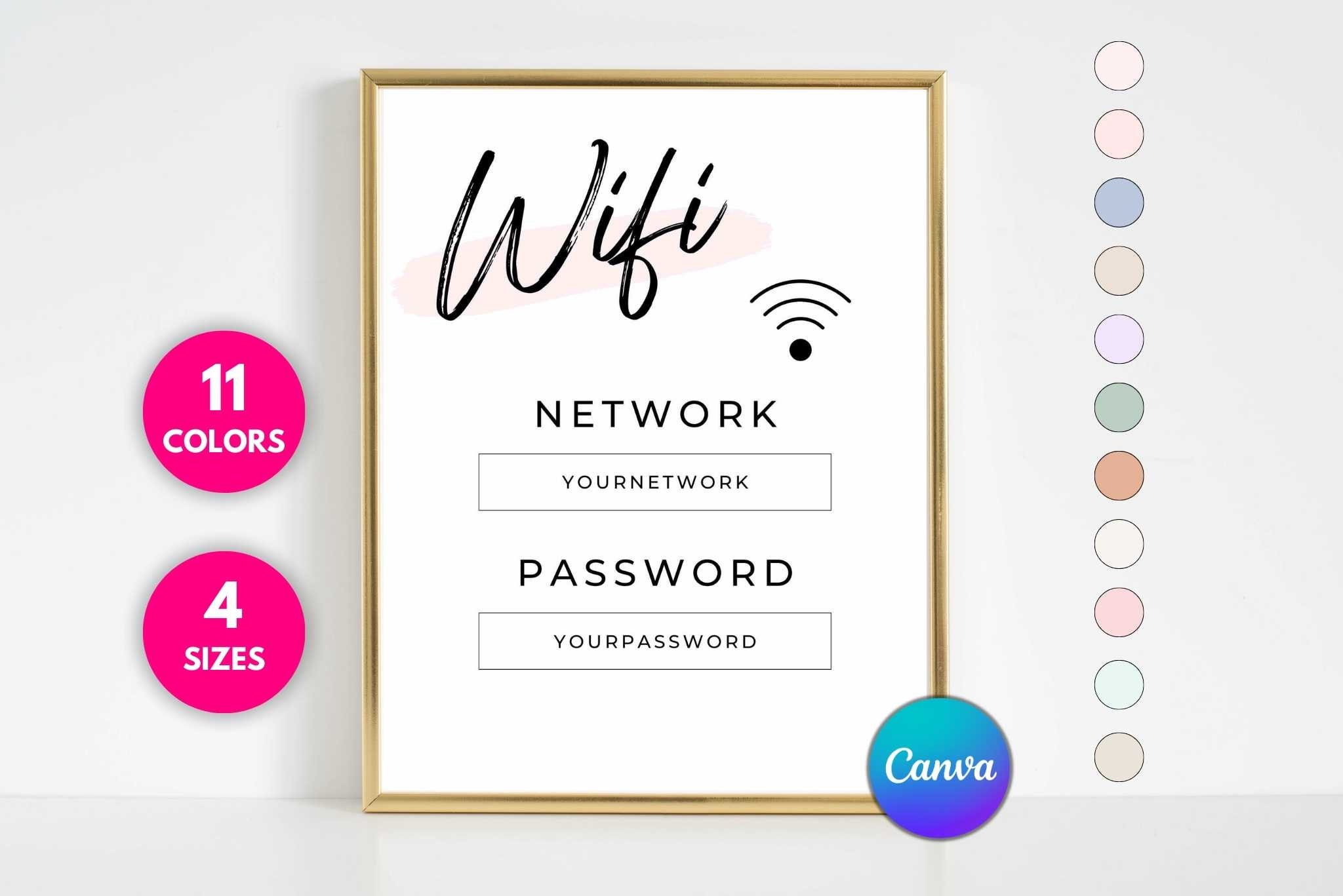 Canva Wifi Password Sign Template | Wifi Password Sign Printable | Small Business Signs | Wifi ...