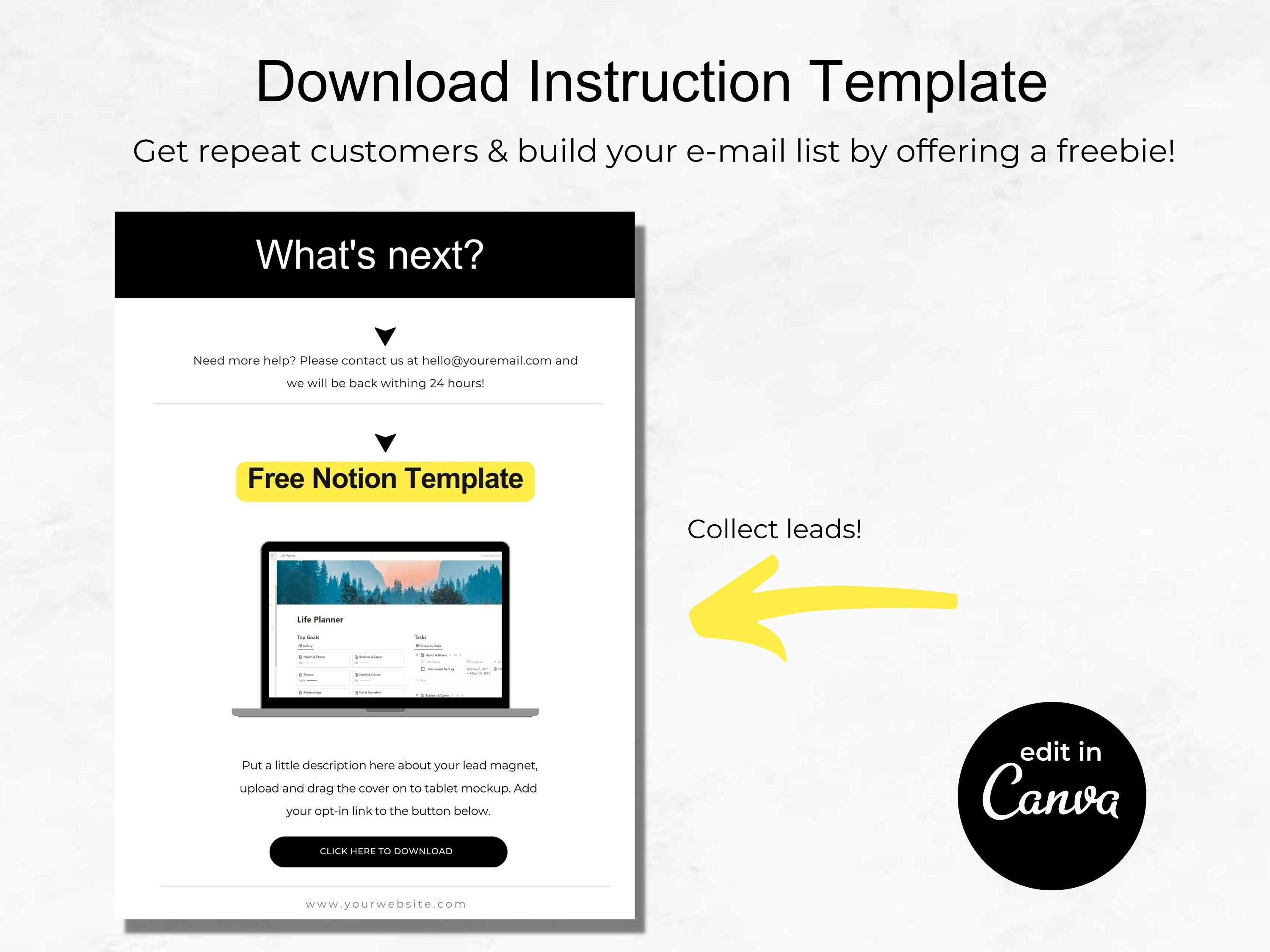 Digital Products Template, Notion Template Delivery Instructions Pdf ...