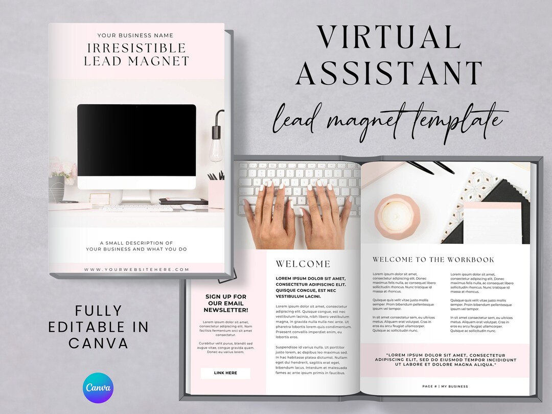 Canva Virtual Assistant Lead Magnet Template Blush Pink, - MGB15 - Etsy