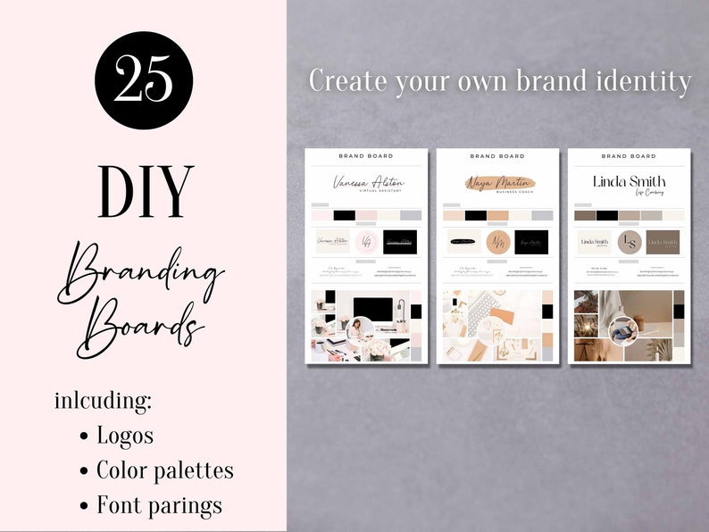 25 DIY Branding Boards, Canva Branding Kit, Personal Branding for ...