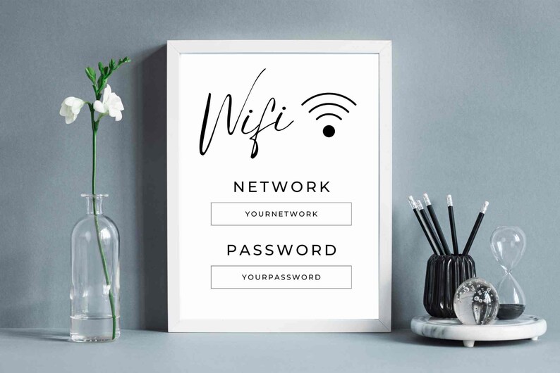 Minimlist Wifi Password Sign Template | Wifi Password Sign Printable ...