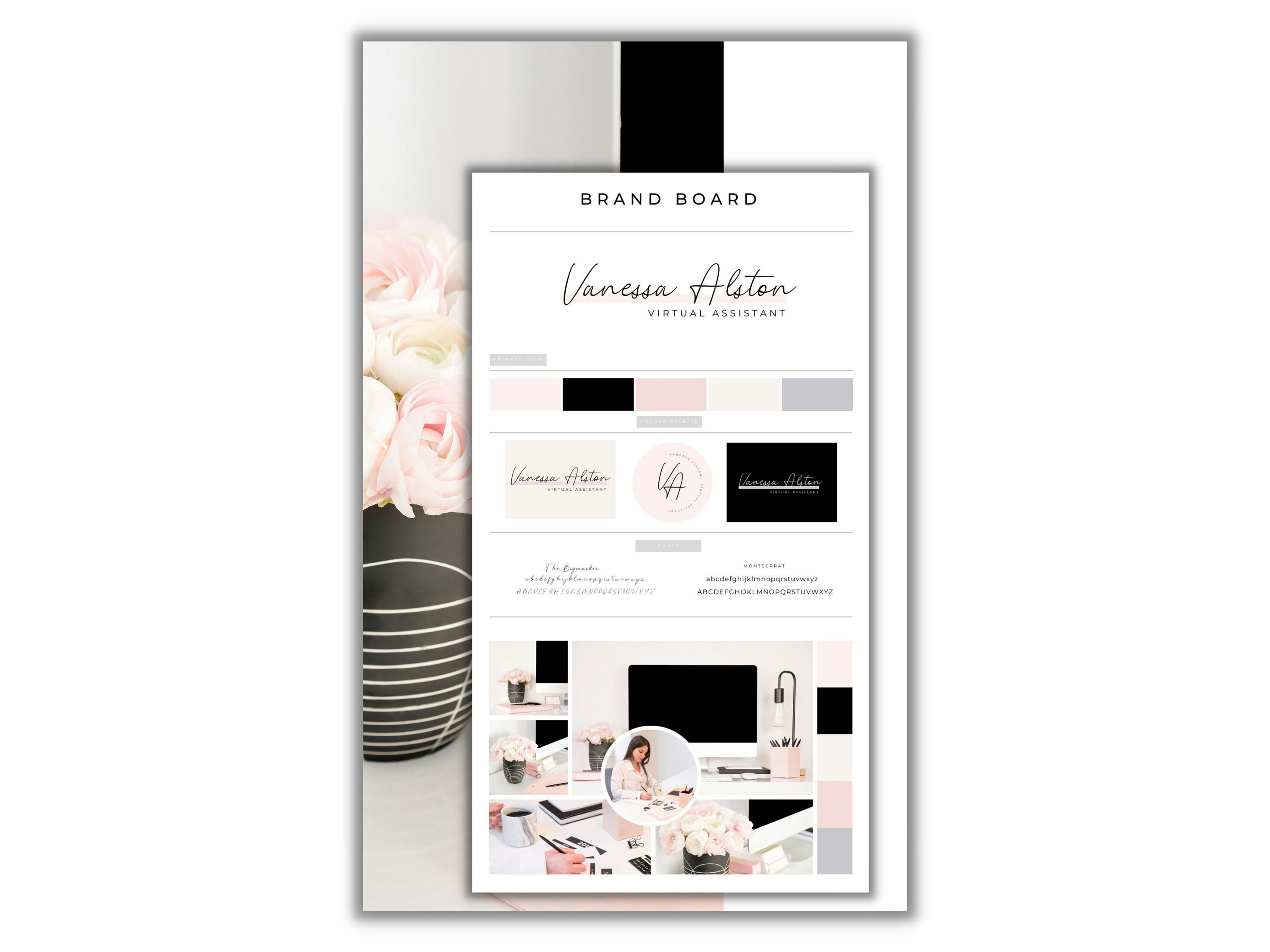 Feminine Pink Branding Kit, Virtual Assistant Branding,brand Kit ...