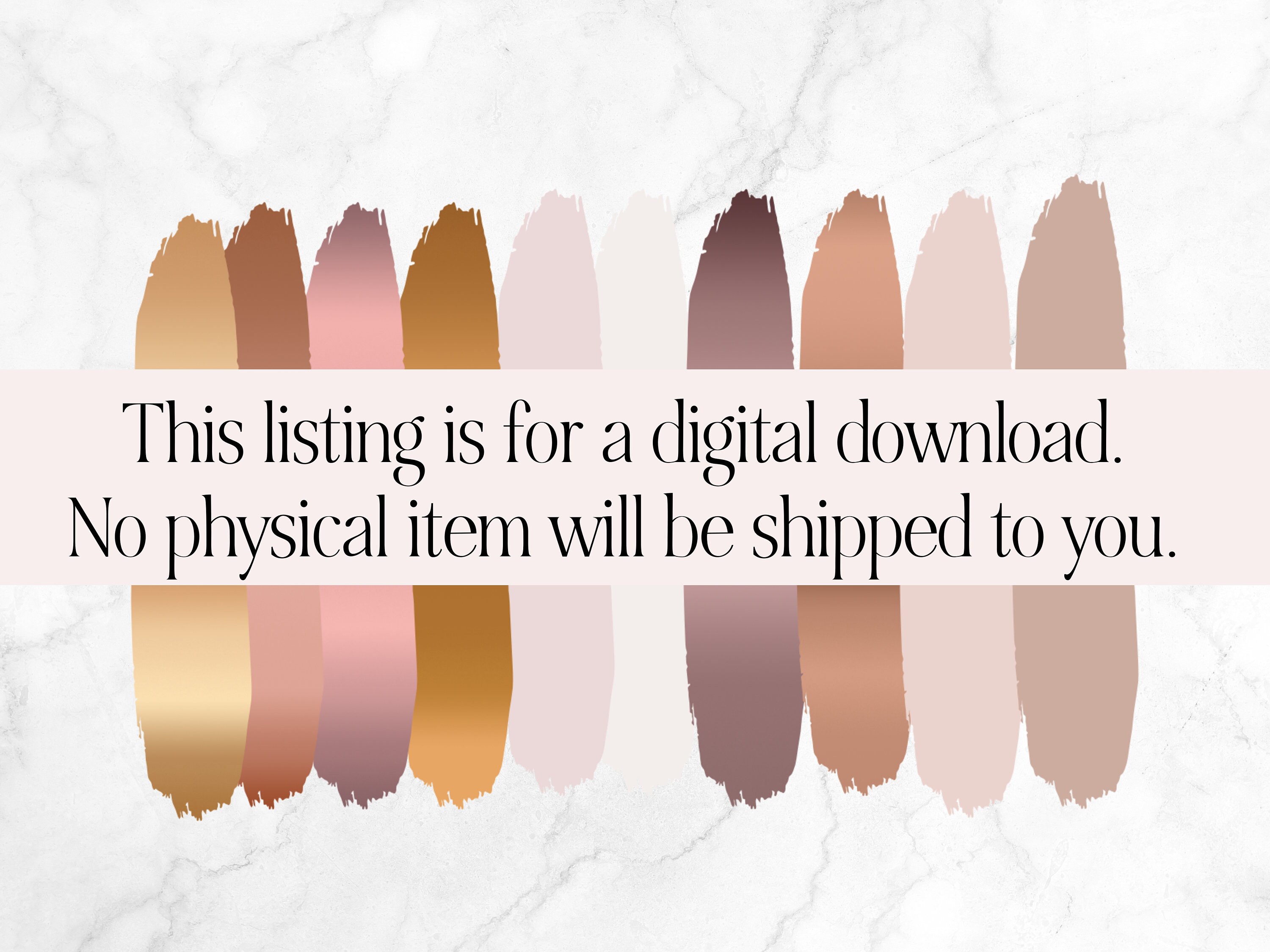 Rose Gold Metallic Brush Strokes PNG | Clipart - Etsy