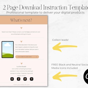 Canva Download Instructions Template, Etsy Digital Product Instructions ...