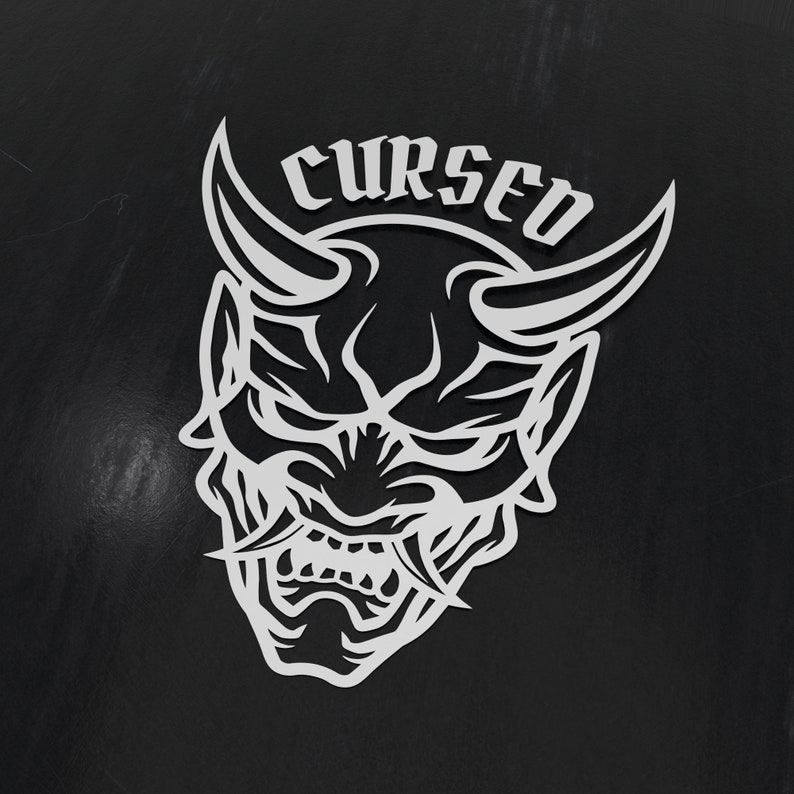 Cursed Oni Demon - Jdm Cars Stickers, Multicolored Jdm Car Accessories ...