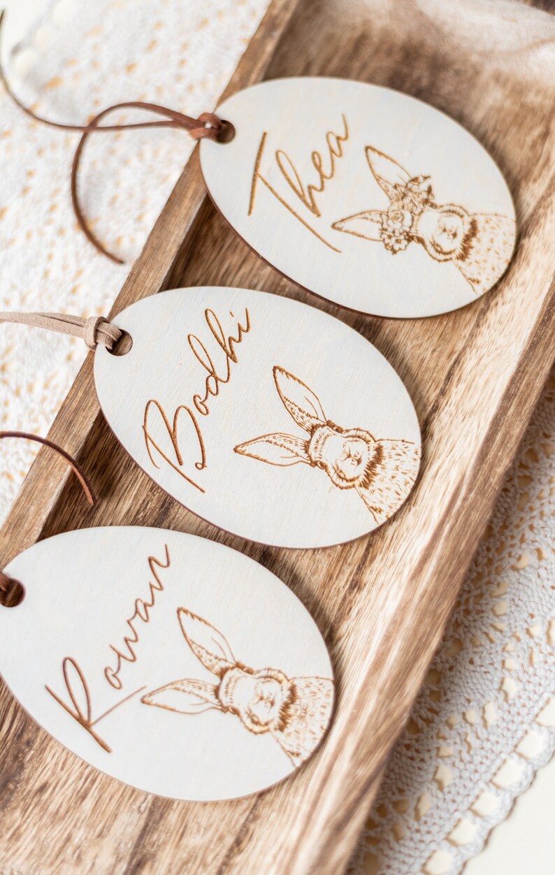 Boho Easter Basket Tag, Rustic Easter Basket Tag, Minimalist Easter Tag ...
