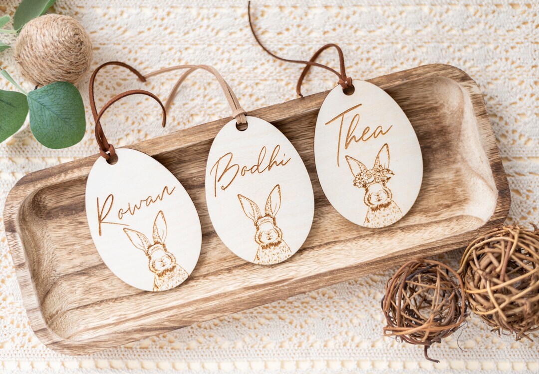 Boho Easter Basket Tag, Rustic Easter Basket Tag, Minimalist Easter Tag ...