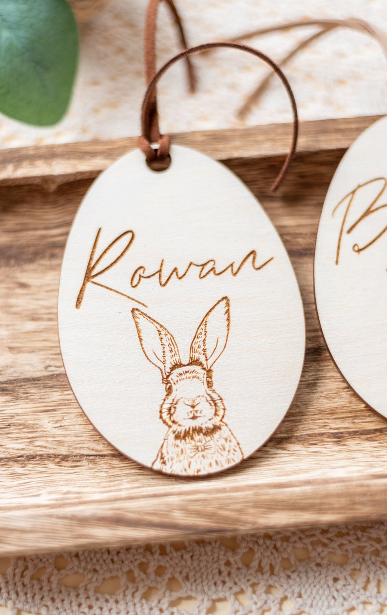 Boho Easter Basket Tag, Rustic Easter Basket Tag, Minimalist Easter Tag ...