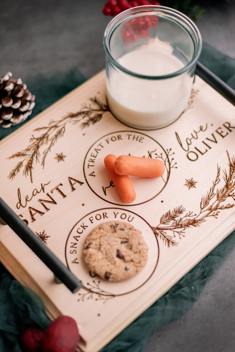 Santa Cookie Board Santa Tray Cookies for Santa Santa Plate - Etsy