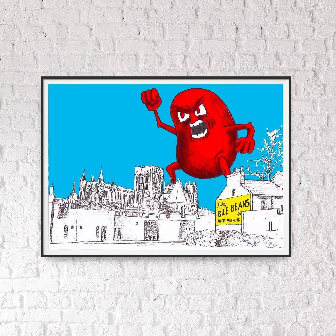 Attack of the Killer Bean, Bile Beans Sign, York Prints & Cards - Etsy