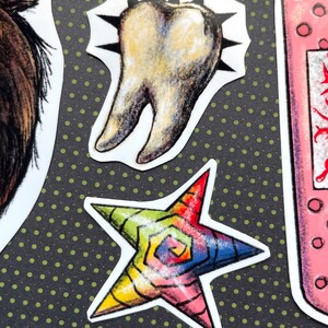 Sticker Pack | Handmade Laminated Vinyl Stickers | Hand Cut | Weirdcore ...